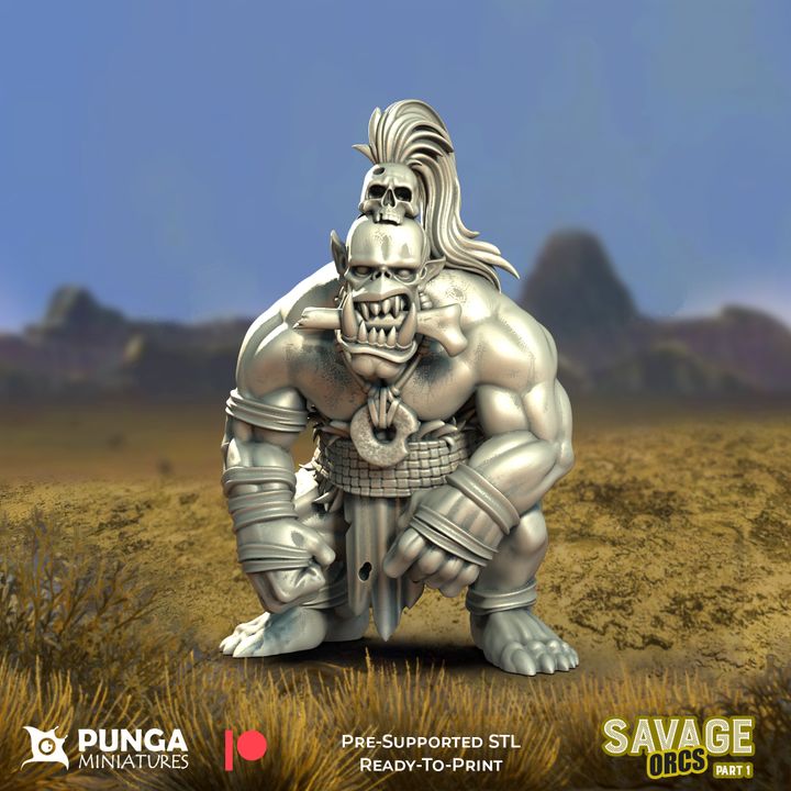3D Printable Savage Orcs Complete Set by Punga Miniatures